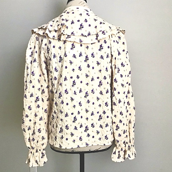 Zara | Tops | Zara Ruffle Blouse Floral Print New With Tag | Poshmark